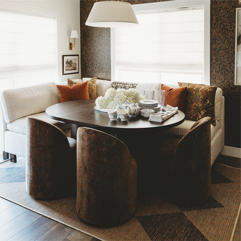 Doris Rolling Upholstered Dining Chair With Castors (Set of 2)