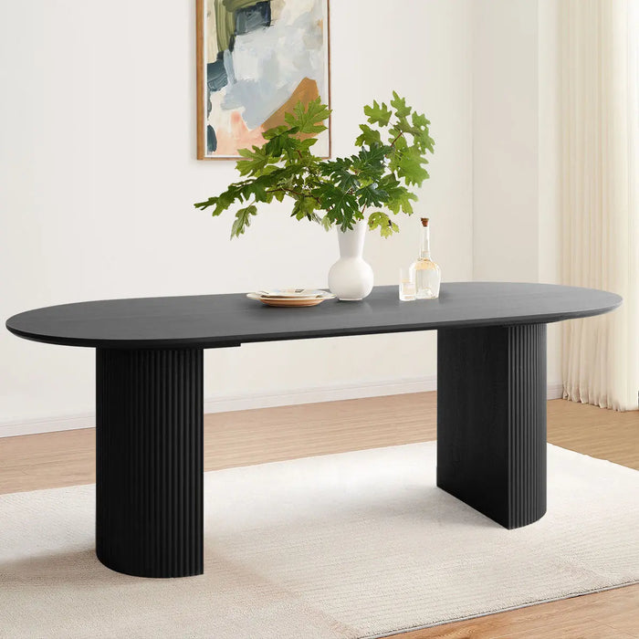 Oval Dining Table - Dwen 79" Roman Pillar Design