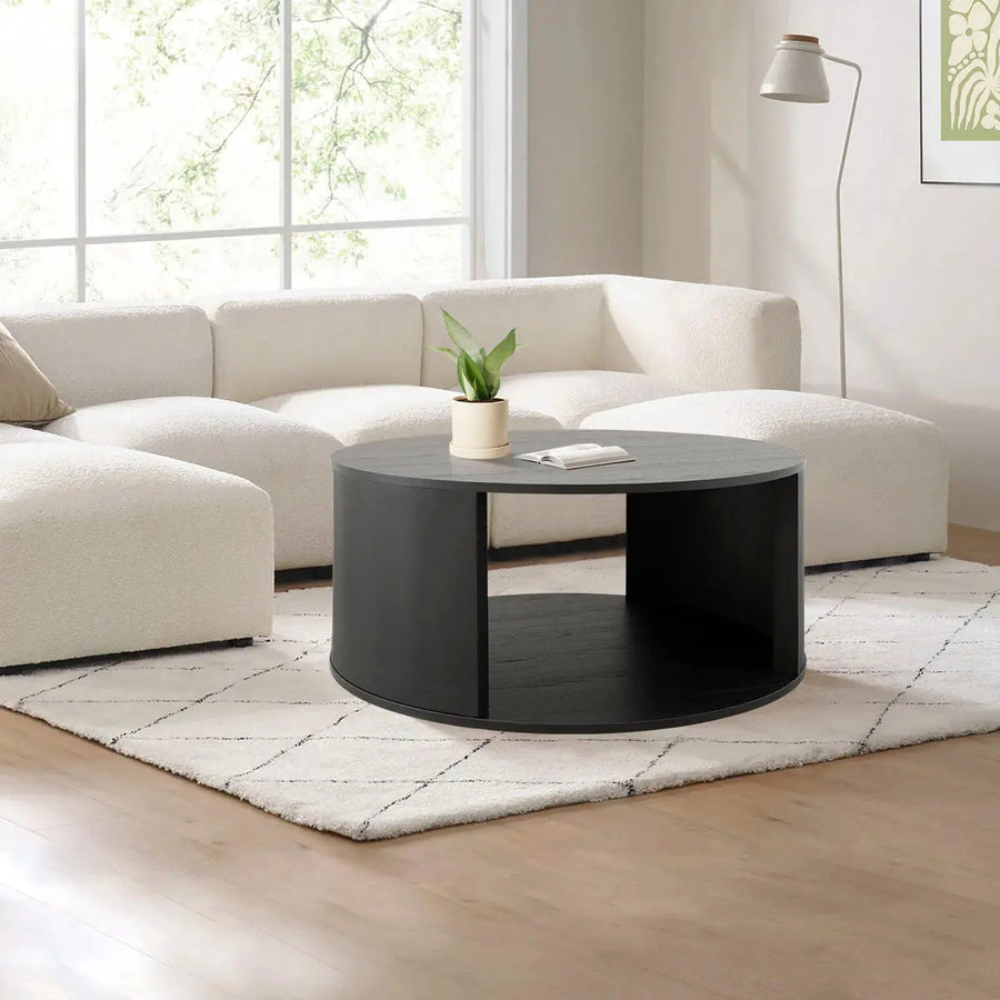 Hobo Modern 40 Black Round Coffee Table