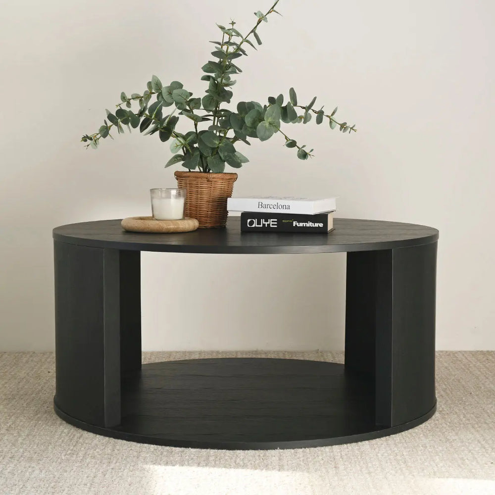 Hobo Modern 40 Black Round Coffee Table