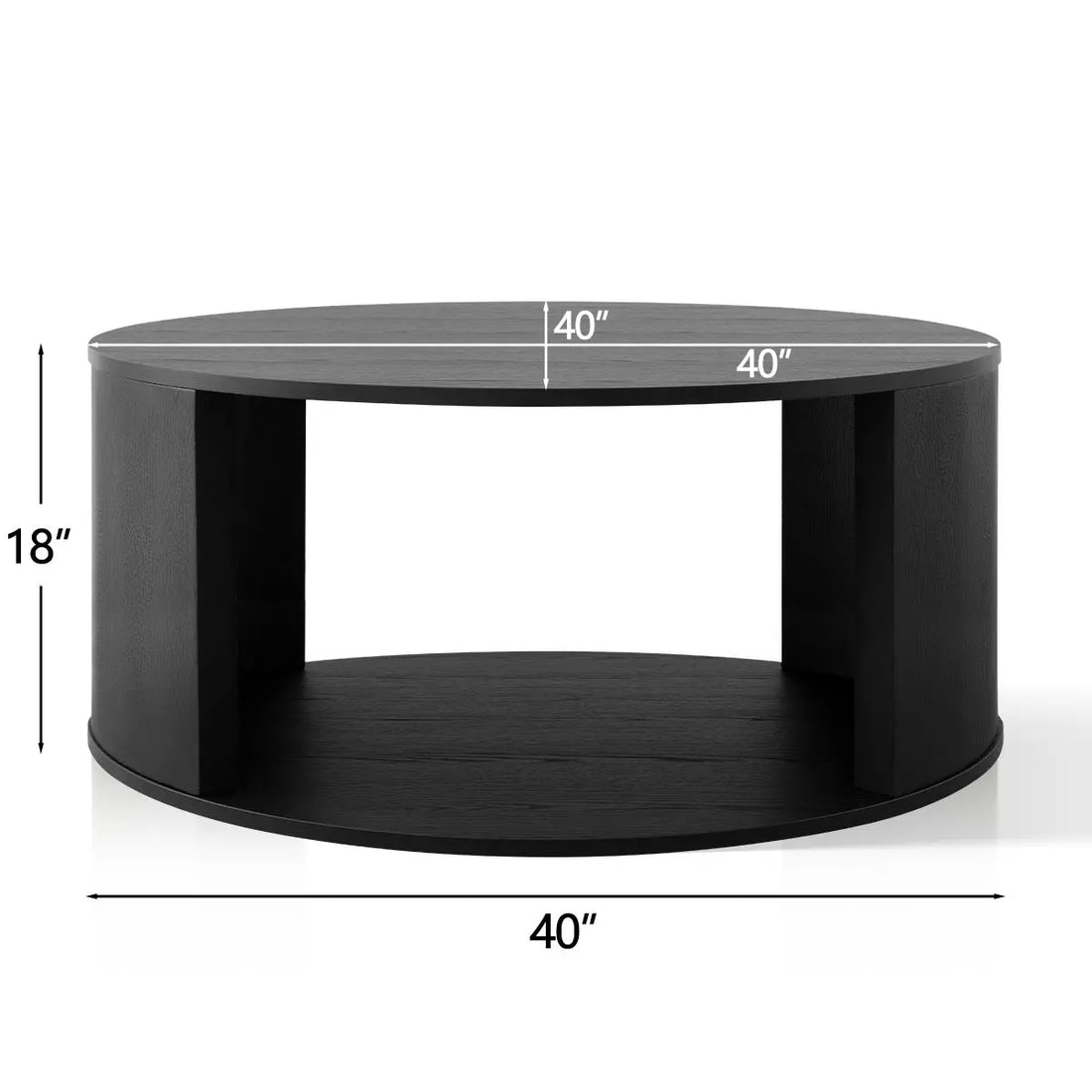 Hobo Modern 40 Black Round Coffee Table