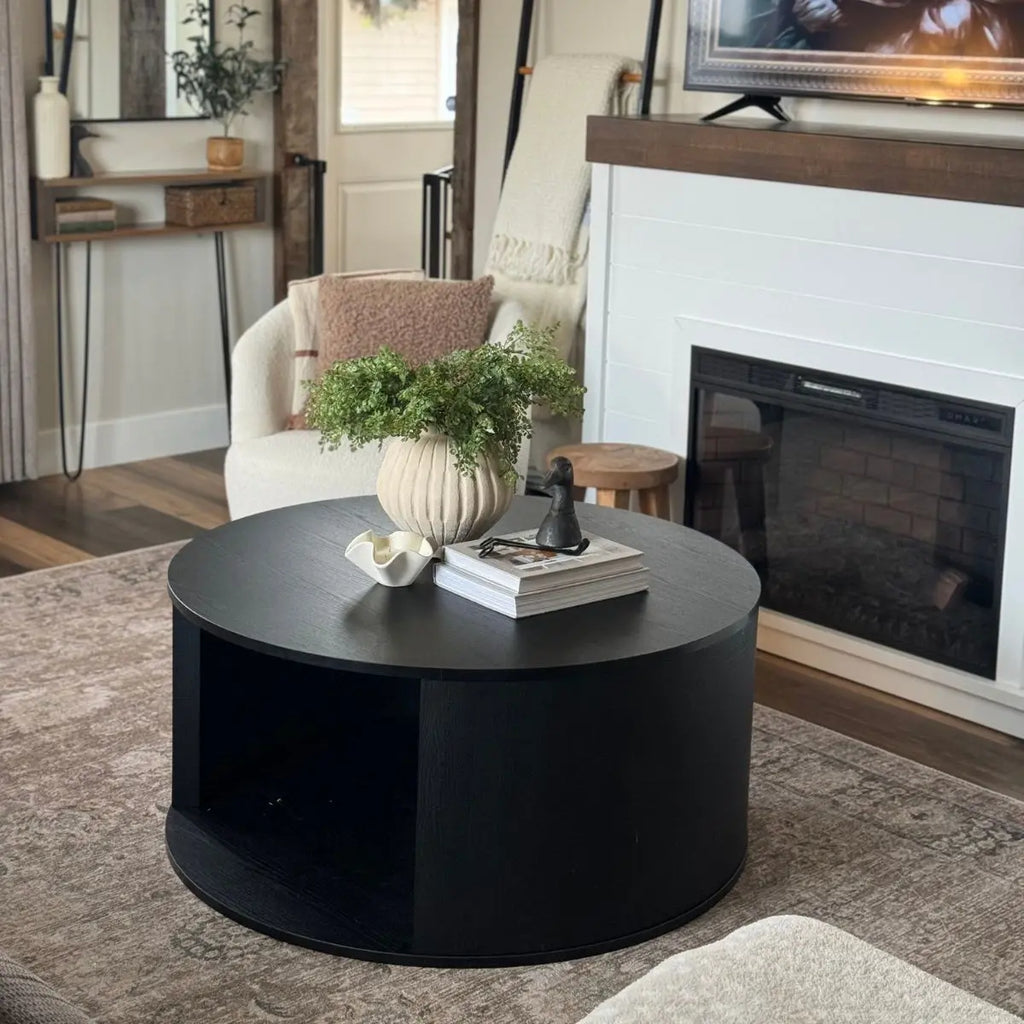 Hobo Modern 40 Black Round Coffee Table