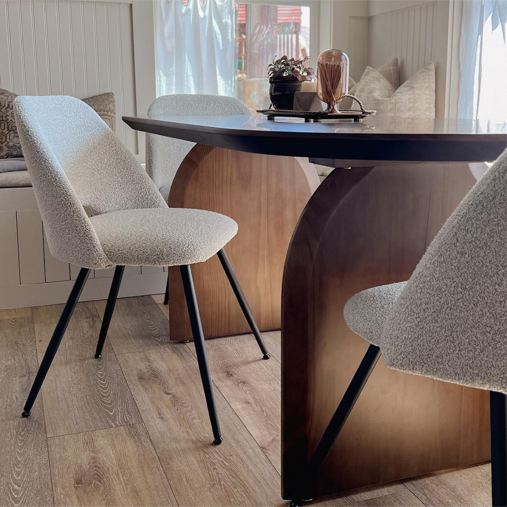 Edwin Upholstered Dining Chair Set of 4(Beige/Black/Gray)