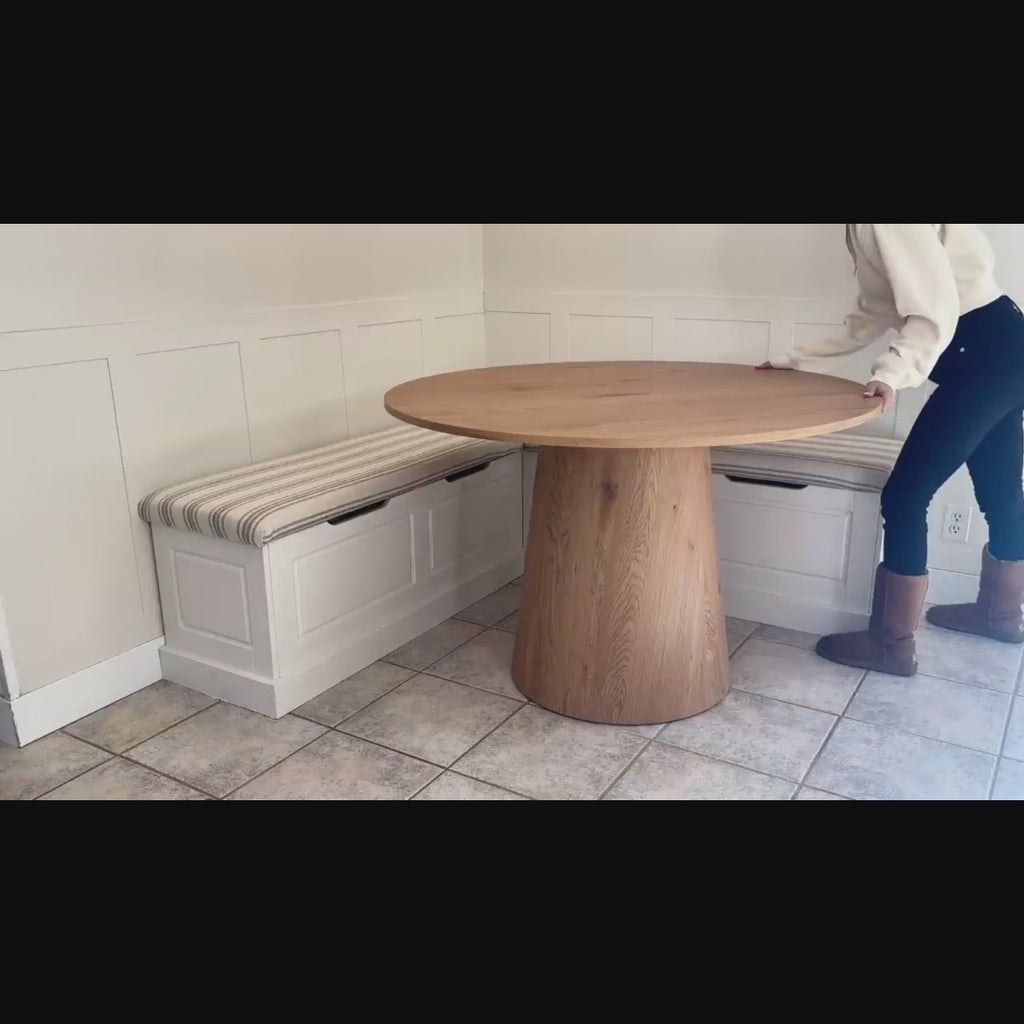 46 Round Rattan & Beige Dining Table Set for 4