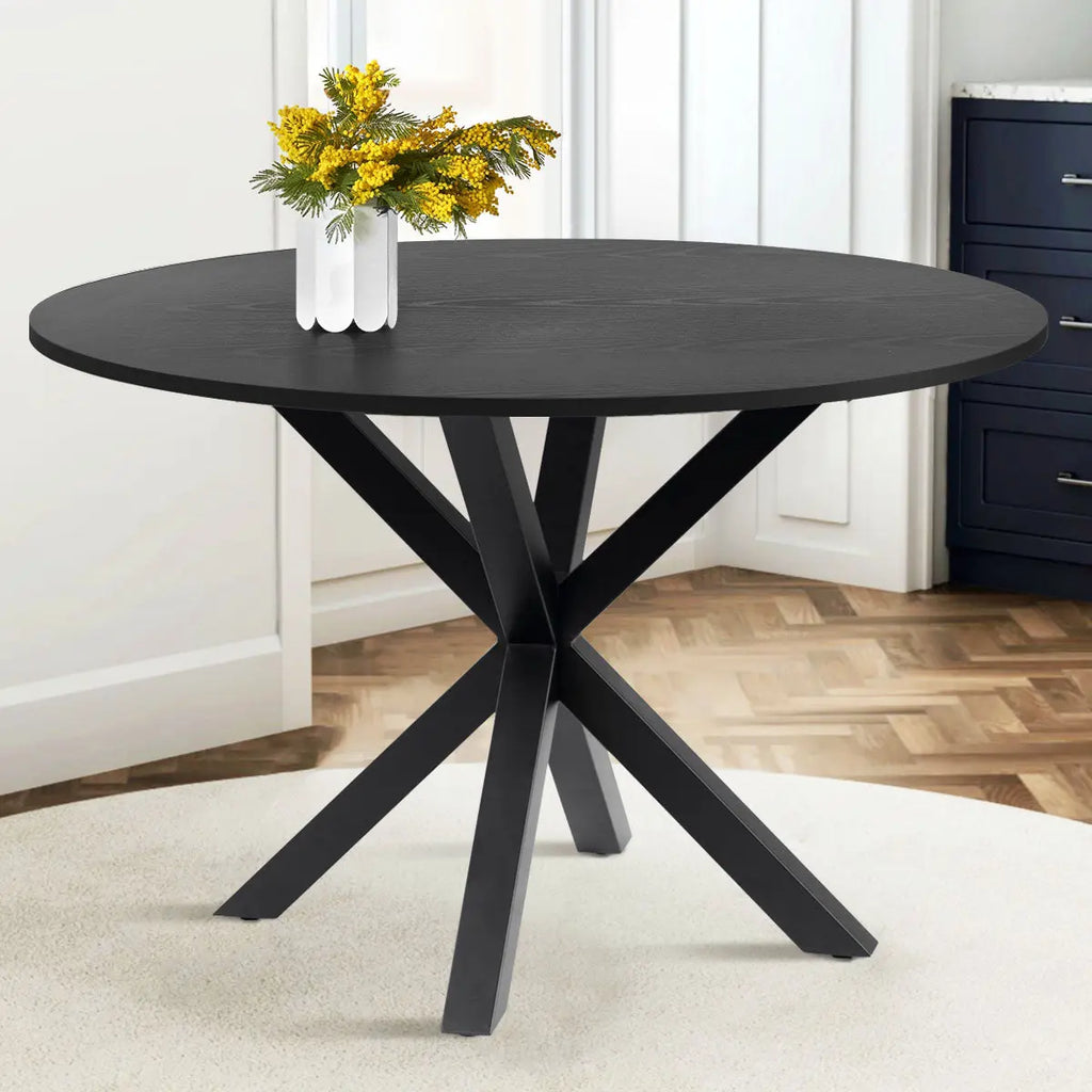 Oliver 39 Round Dining Table(Black/Oak)